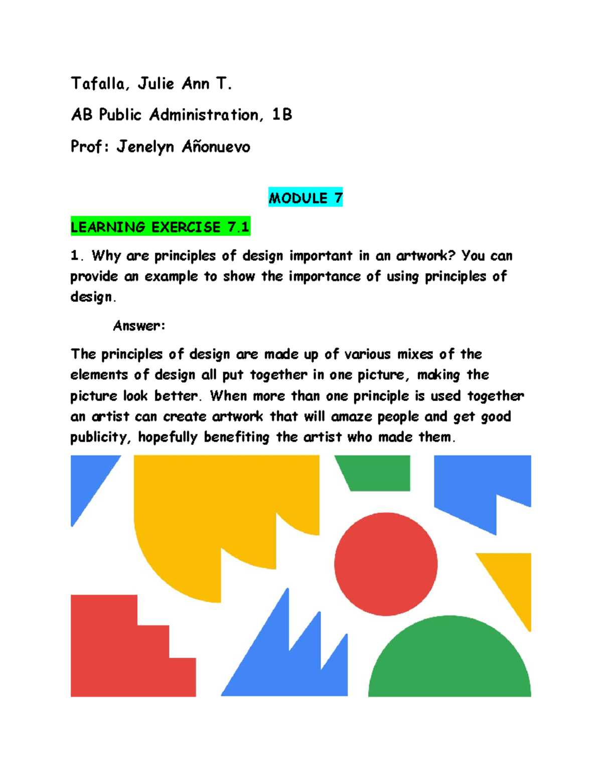 Module 7 in Art App - Notes - Tafalla, Julie Ann T. AB Public ...