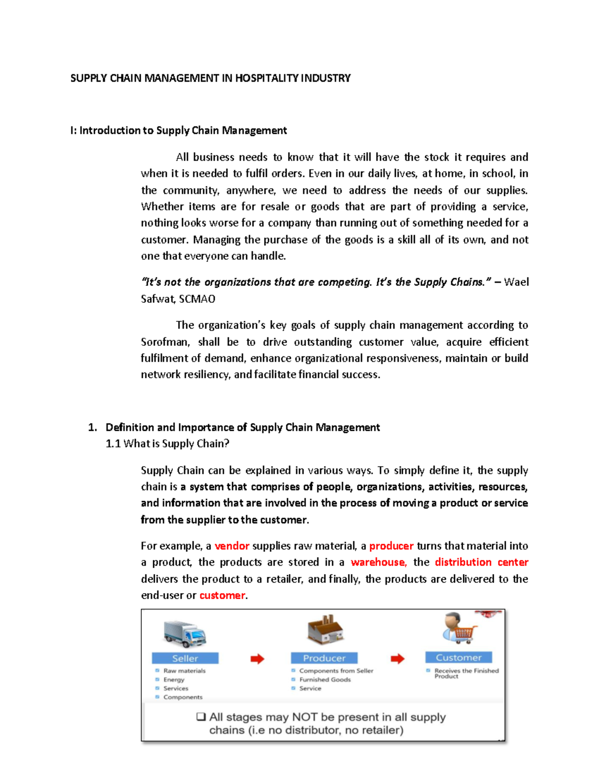 Introduction to Supply Chain Management - Even in our daily lives, at ...