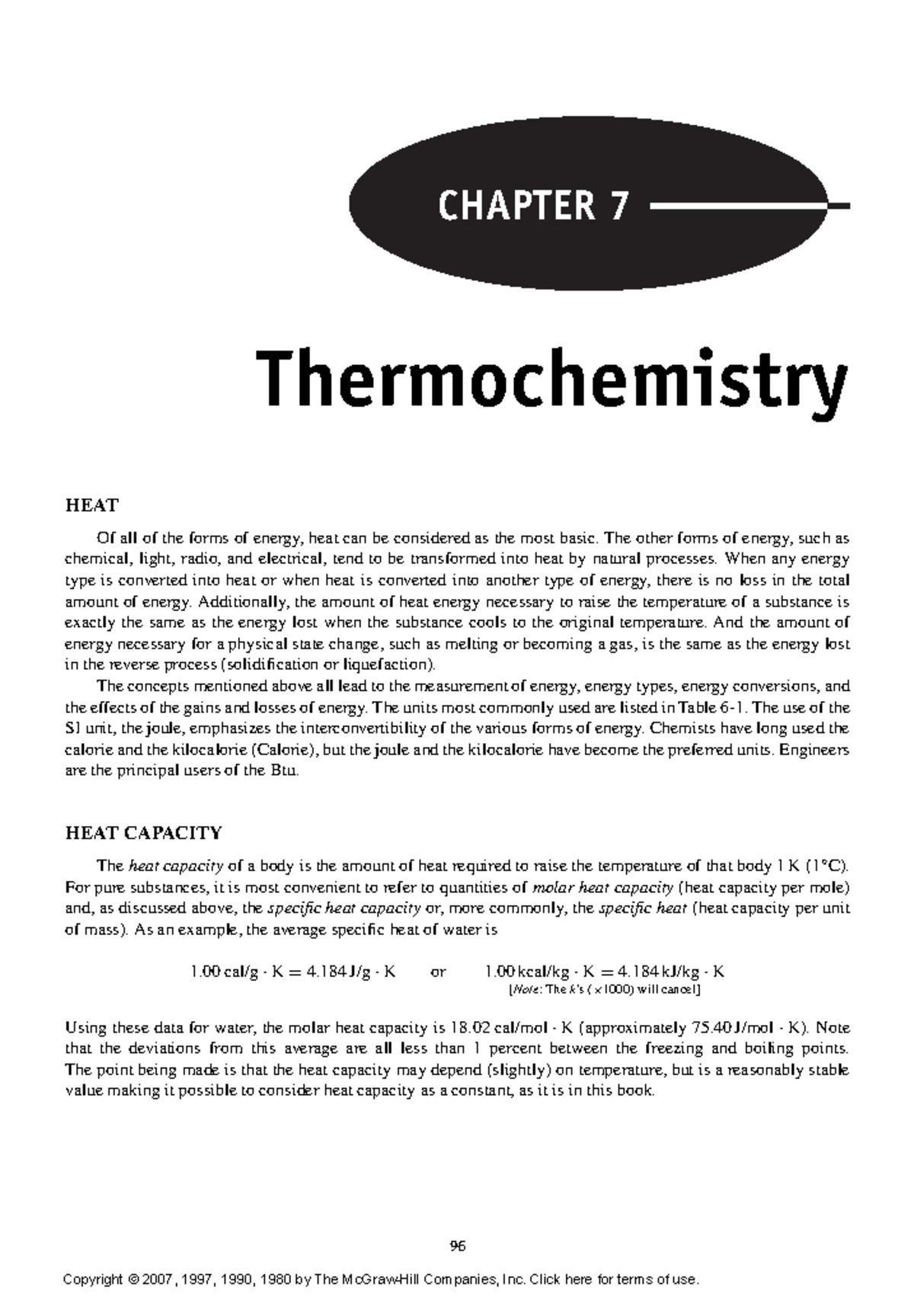 Applied Chemistry 7 - Thermochemistry - CHAPTER 7 Thermochemistry HEAT ...
