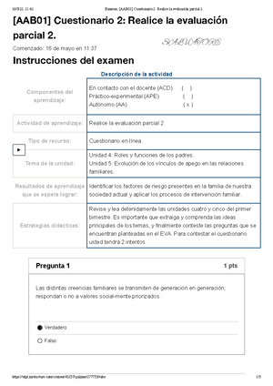 Examen [AAB01] Cuestionario 2 Reconoce las características físicas, cognoscitivas y ...
