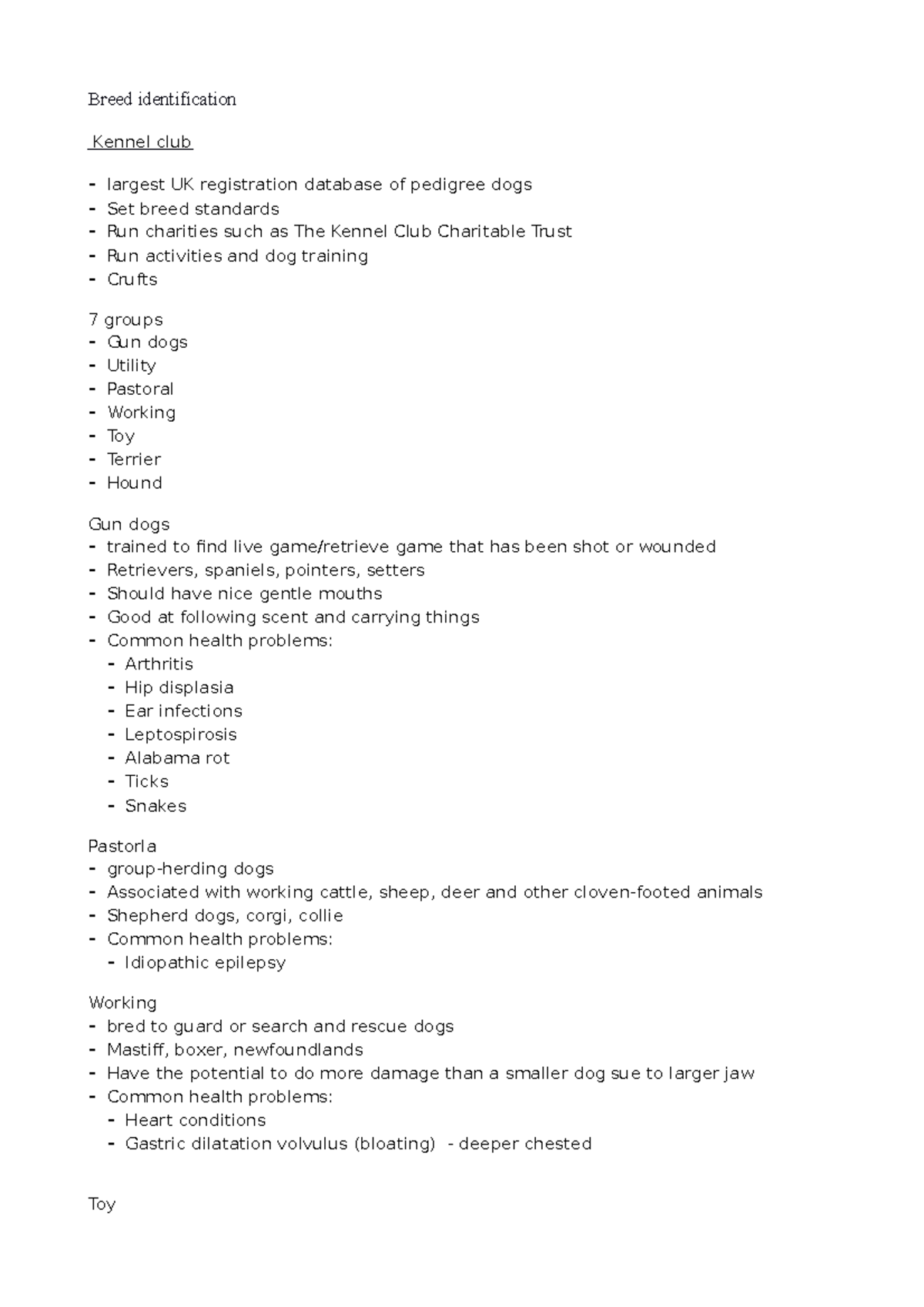 Breed identification - Breed identification Kennel club - largest UK ...
