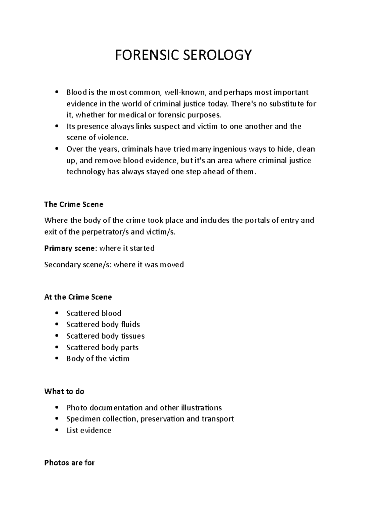 Forensic Serology legal med - FORENSIC SEROLOGY Blood is the most ...