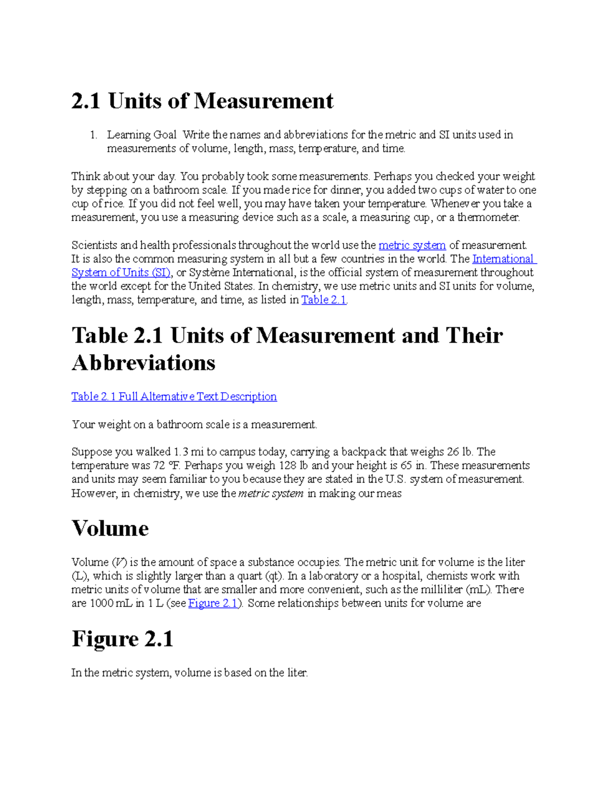 2.1 Units of Measurement - 2 Units of Measurement Learning Goal Write ...