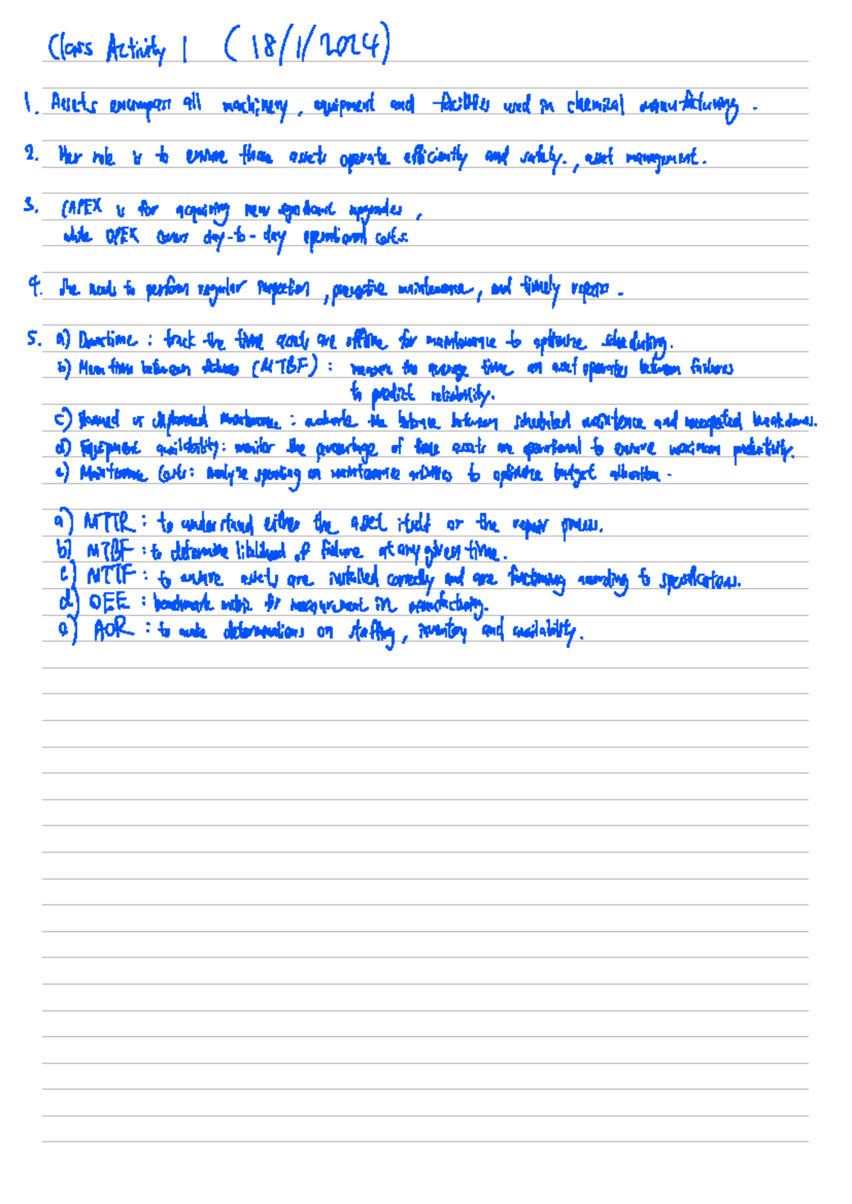 Class Activity 1 - Notes - Class Activity I 1. Assets enumpasi all ...
