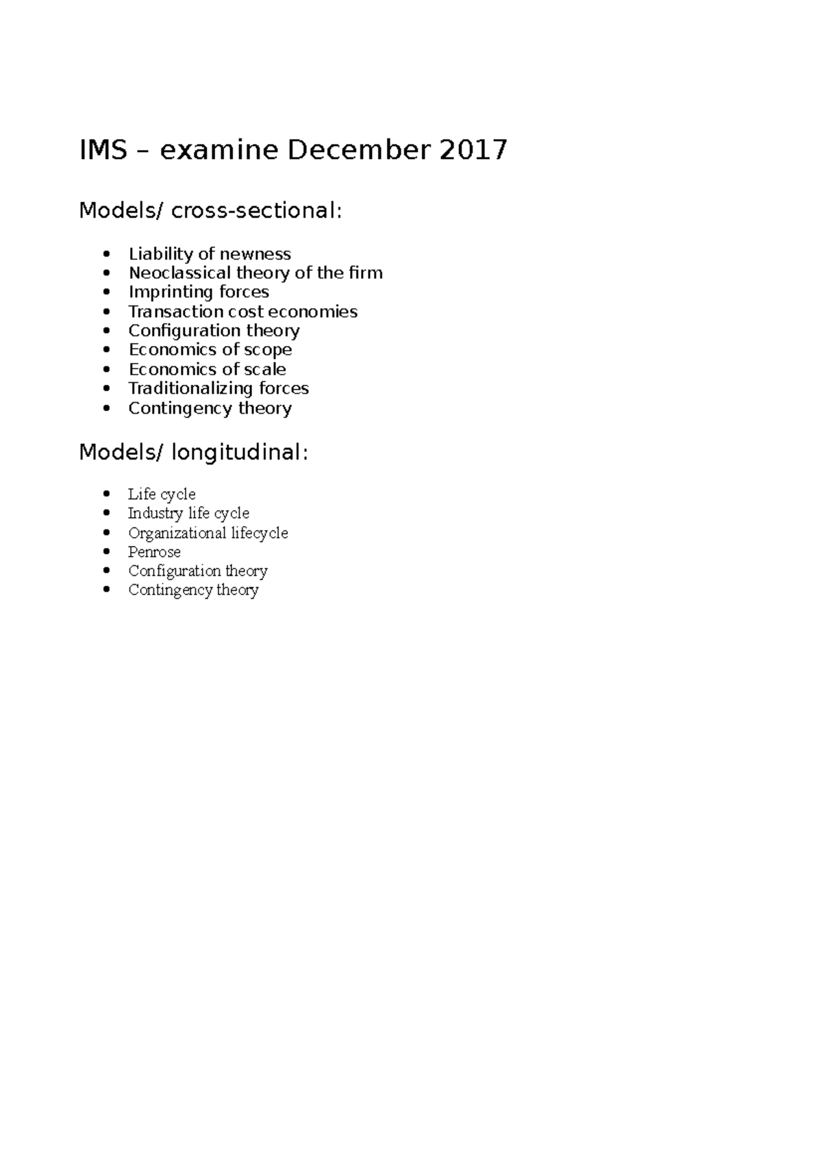 IMS - PREPERATION - IMS – examine December 2017 Models/ cross-sectional ...