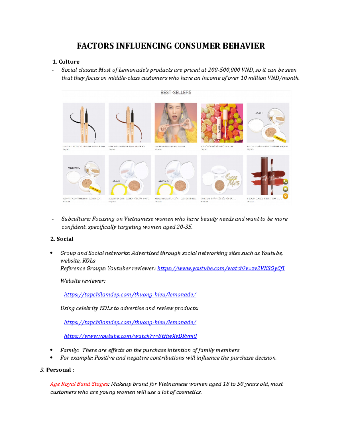 Principles OF Marketing Group 5 - FACTORS INFLUENCING CONSUMER BEHAVIER ...