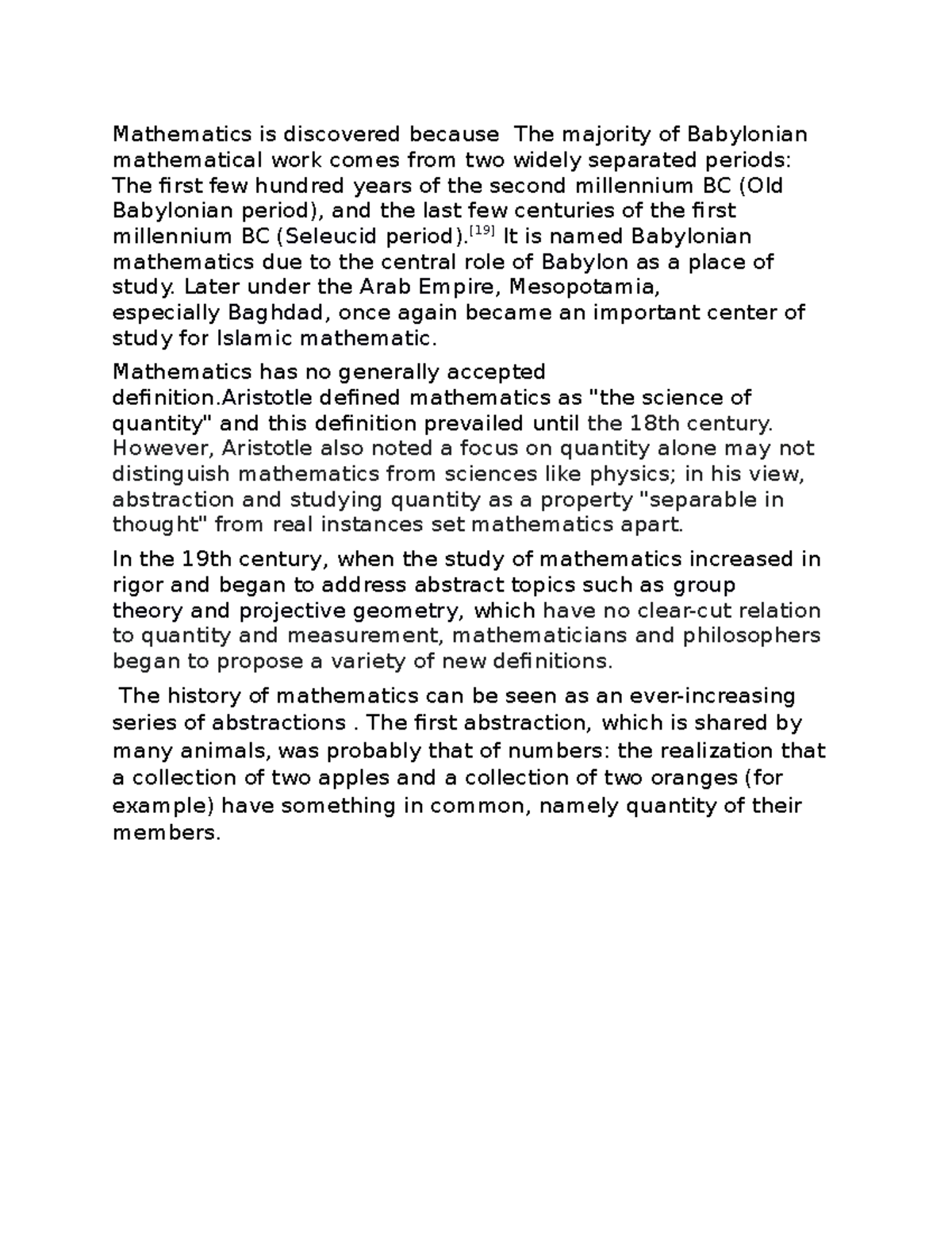 Mathematics is discovered because - [19] It is named Babylonian ...