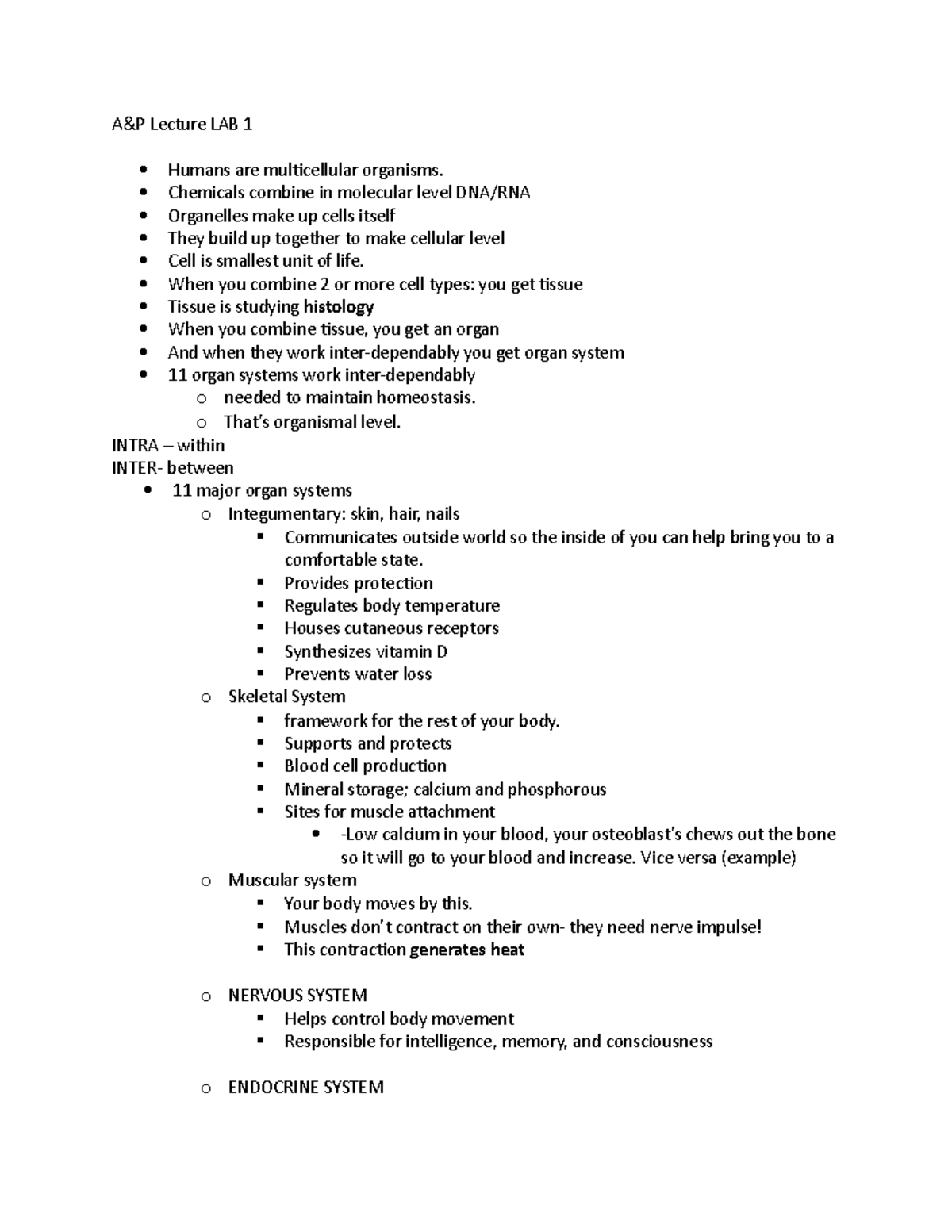 AP LAB lecture 1 with photos used on exam - A&P Lecture LAB 1 Humans ...