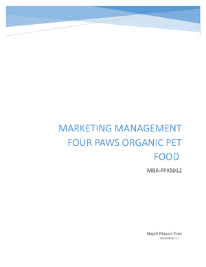 FXP5012 Mason Tran N Assessment 3-1 - Digital Marketing Plan Four Paws ...