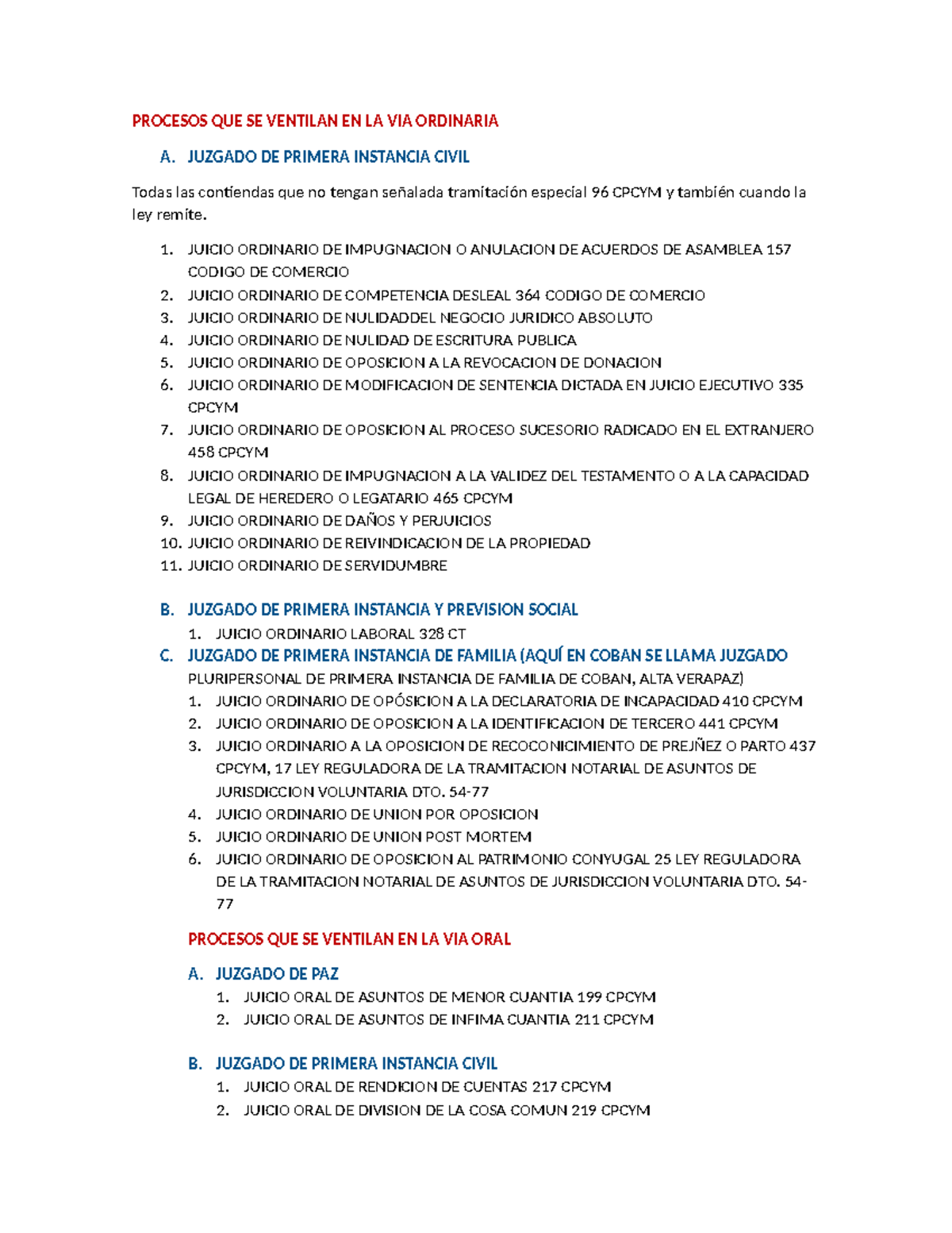 Procesos QUE SE Conocen EN Juicio Ordinario - PROCESOS QUE SE VENTILAN ...
