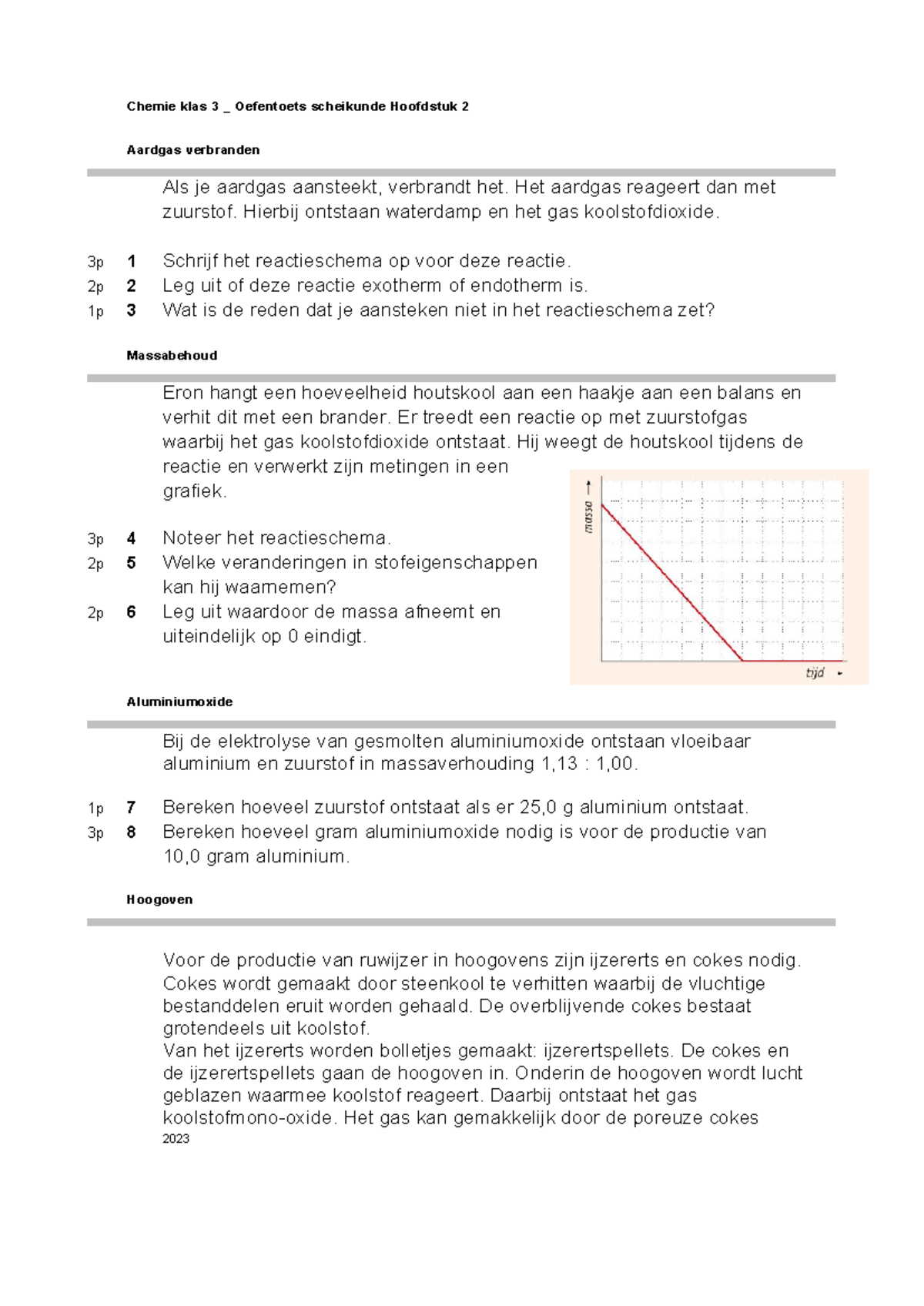 Oefentoets Chemie havo 3 H2 versie 0.1 - Chemie klas 3 _ Oefentoets ...