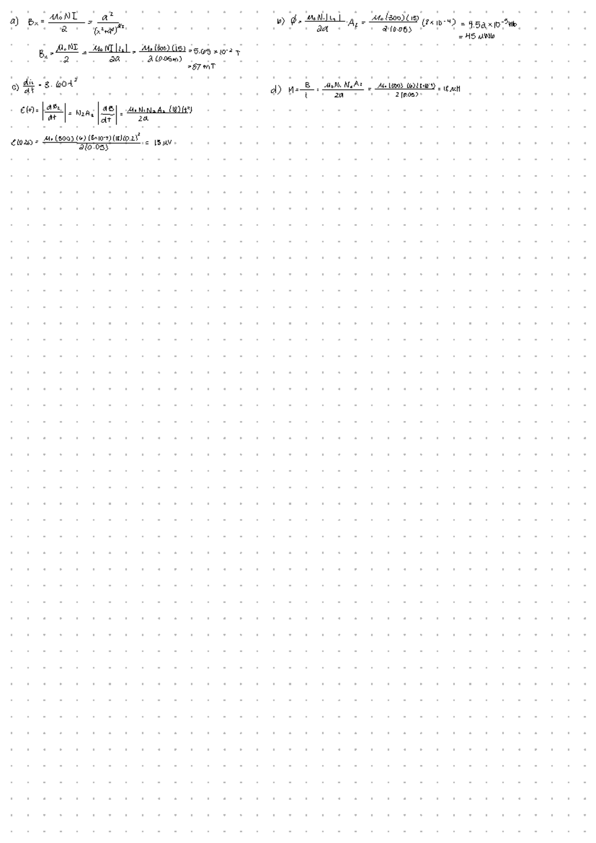 Written Hw 10 - Practice Materials for the final exam - MEM 230 - a) Bx = MoNI b) = (i + 1 Az ...