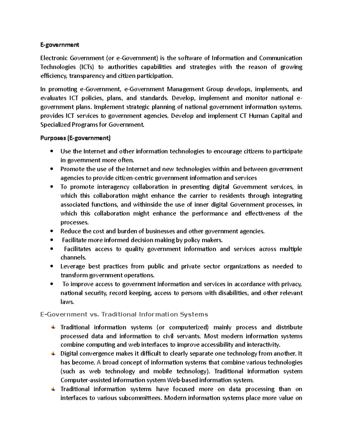 E-government - lecture - E-government Electronic Government (or e ...