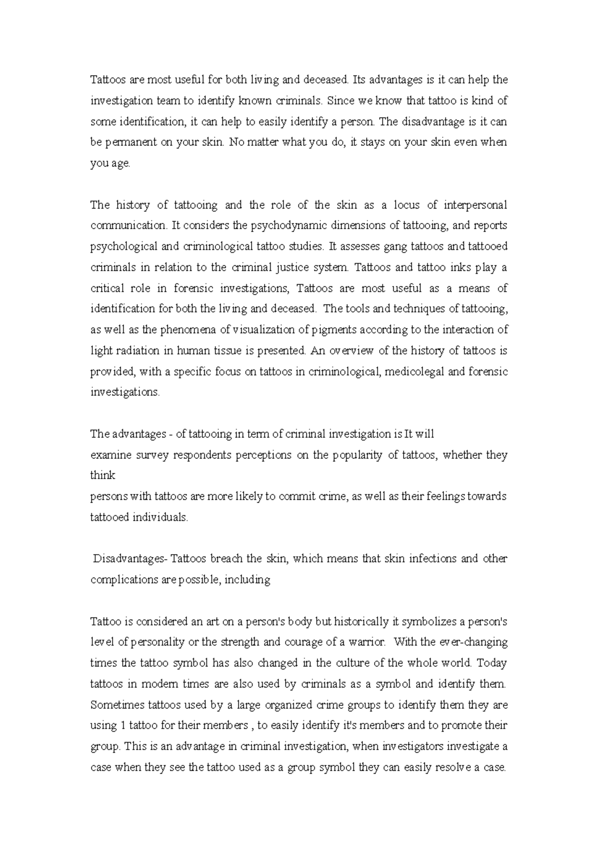 Z2 - BTVTED Lecture no2 CDE1 - Tattoos are most useful for both living ...