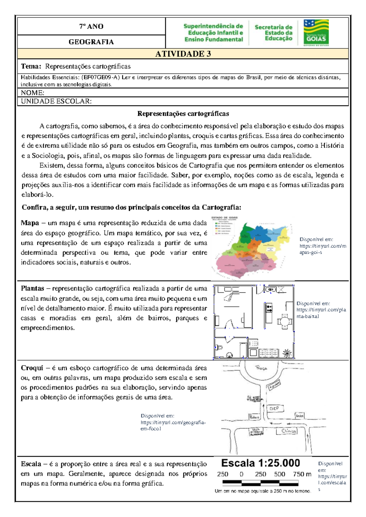 7o GEO Atividade 3 Representacoes cartograficas - Representações ...