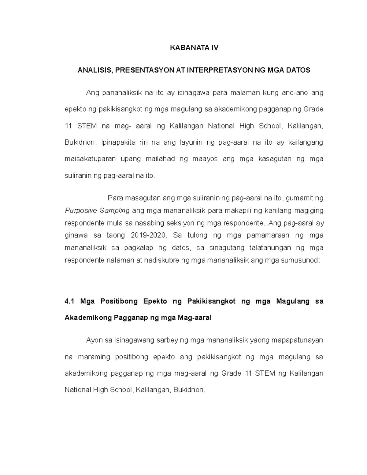 Kabanata 4 Pananaliksik