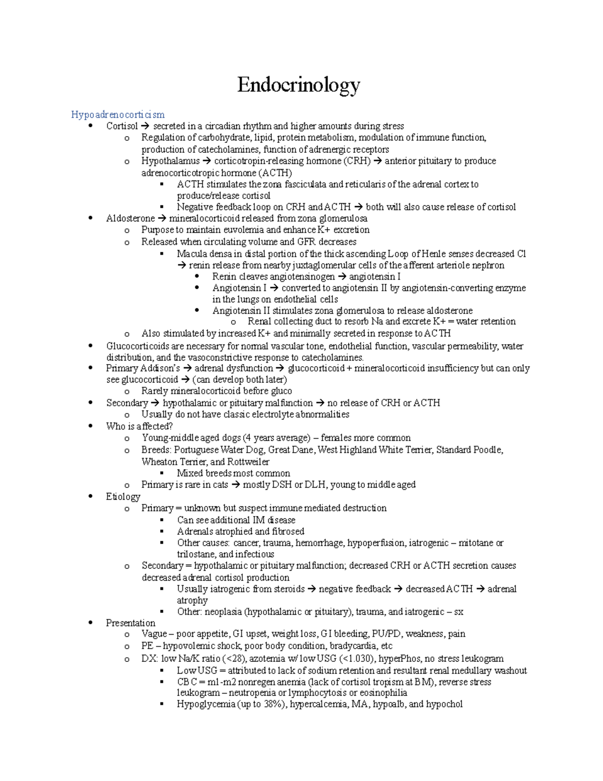 Endocrinology Acvecc board study - Endocrinology Hypoadrenocorticism ...