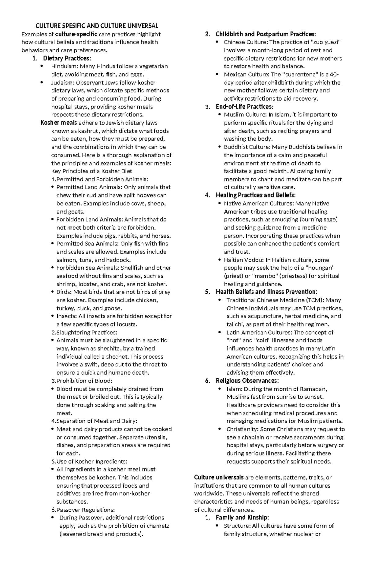 Transcultural Models - Decent work - CULTURE SPESIFIC AND CULTURE ...