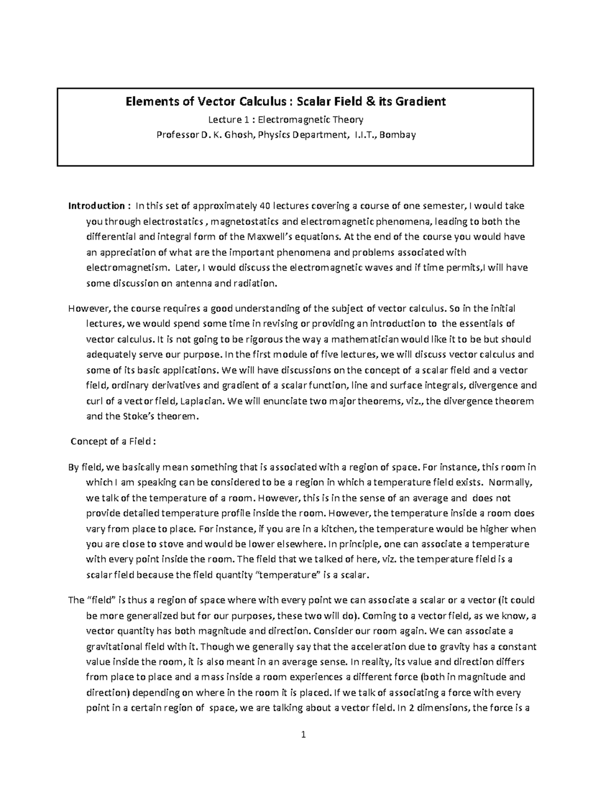 Lecture-1 Introduction to EMFT - Introduction : In this set of ...