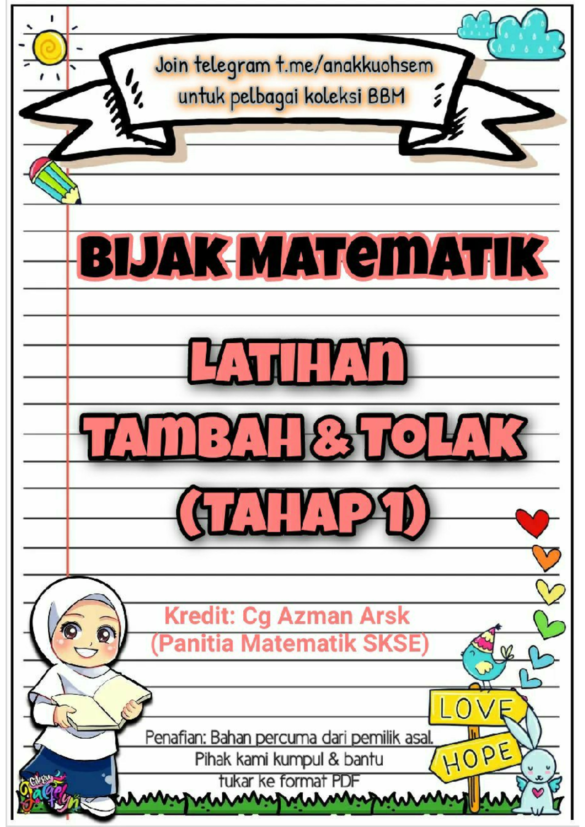Bijak Math Tambah Tolak (Tahap 1) - s 0 Join telegram untuk pelbagai ...