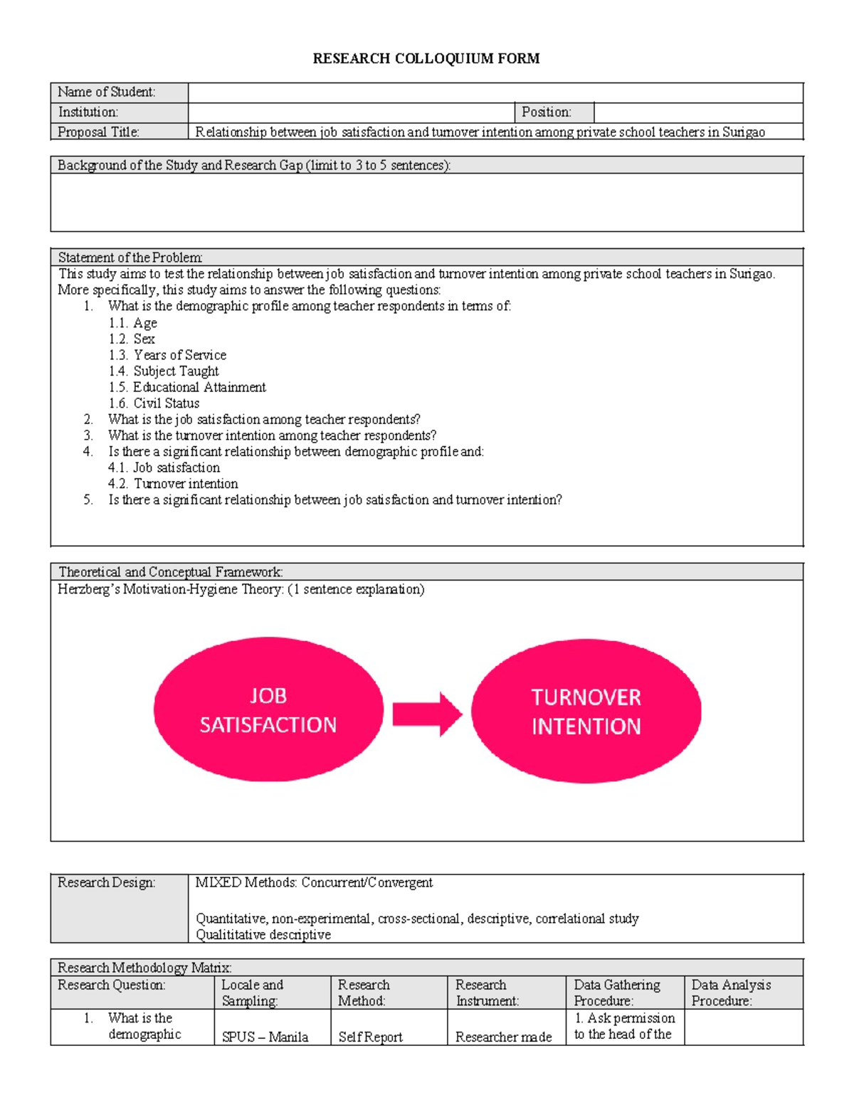 Research-Matrix-Form-Sample - RESEARCH COLLOQUIUM FORM Name of Student ...