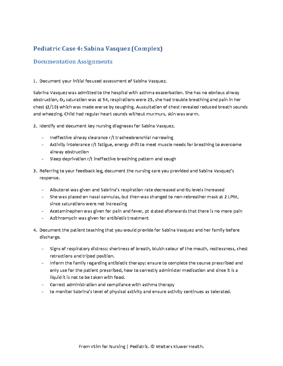 case 4 documentation virtual simulation doc - From vSim for Nursing ...