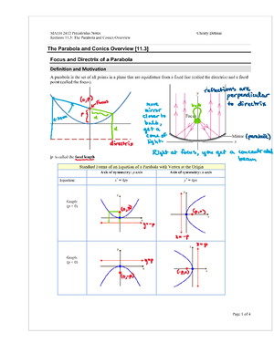 Notes 11-6 Plane Curves and Parametric Equations - Section 11: Plane ...