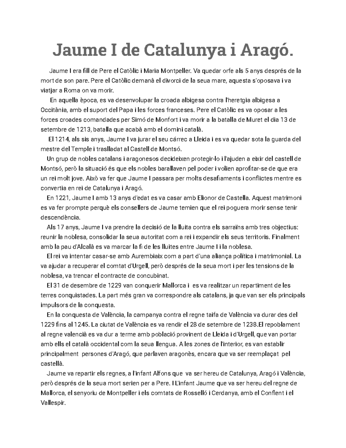 Jaume I biografía - Jaume I de Catalunya i Aragó. Jaume I era fill de ...