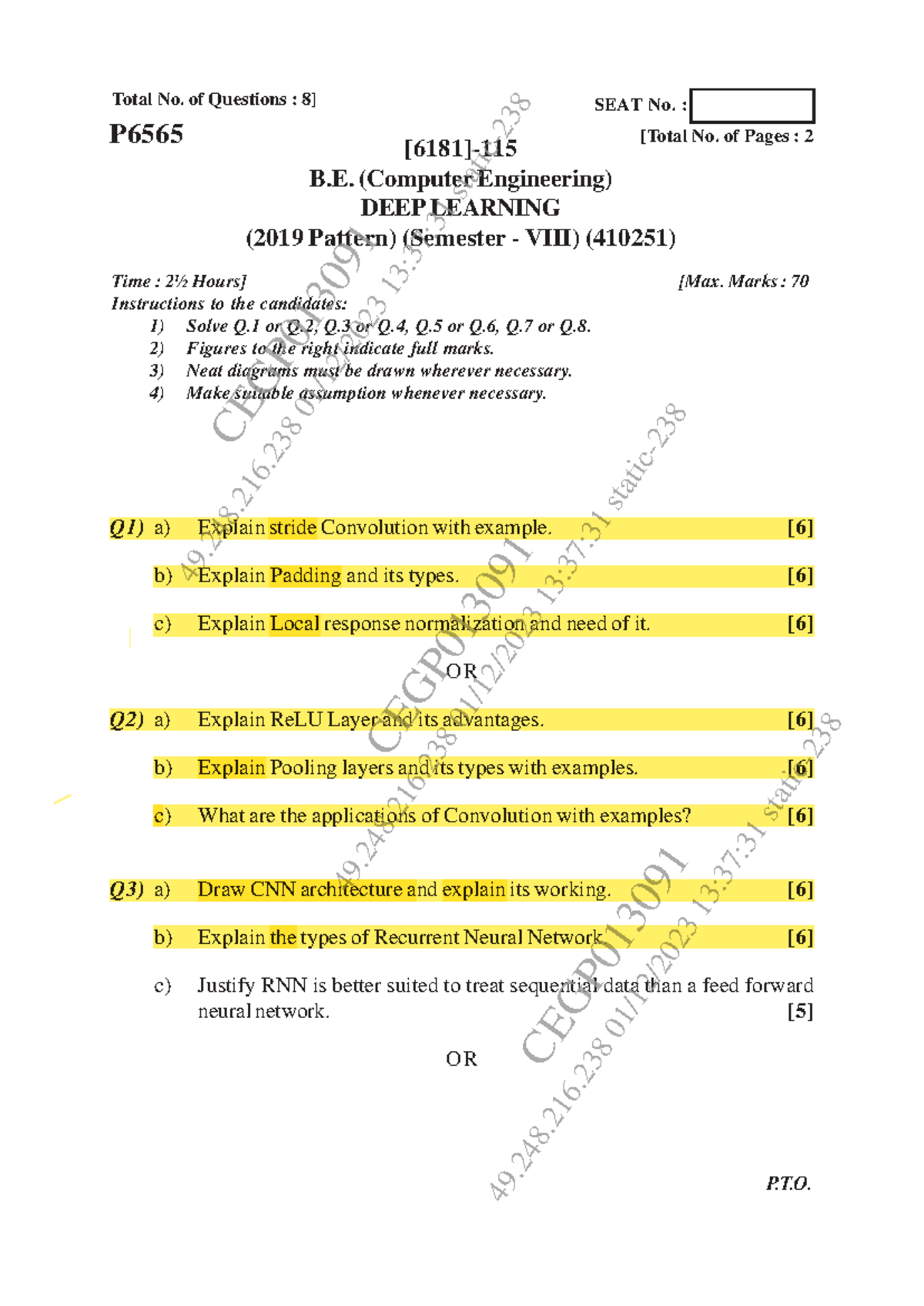 Nov Dec 2023 - Question Paper - [6181]-115 1 Total No. of Questions : 8 ...