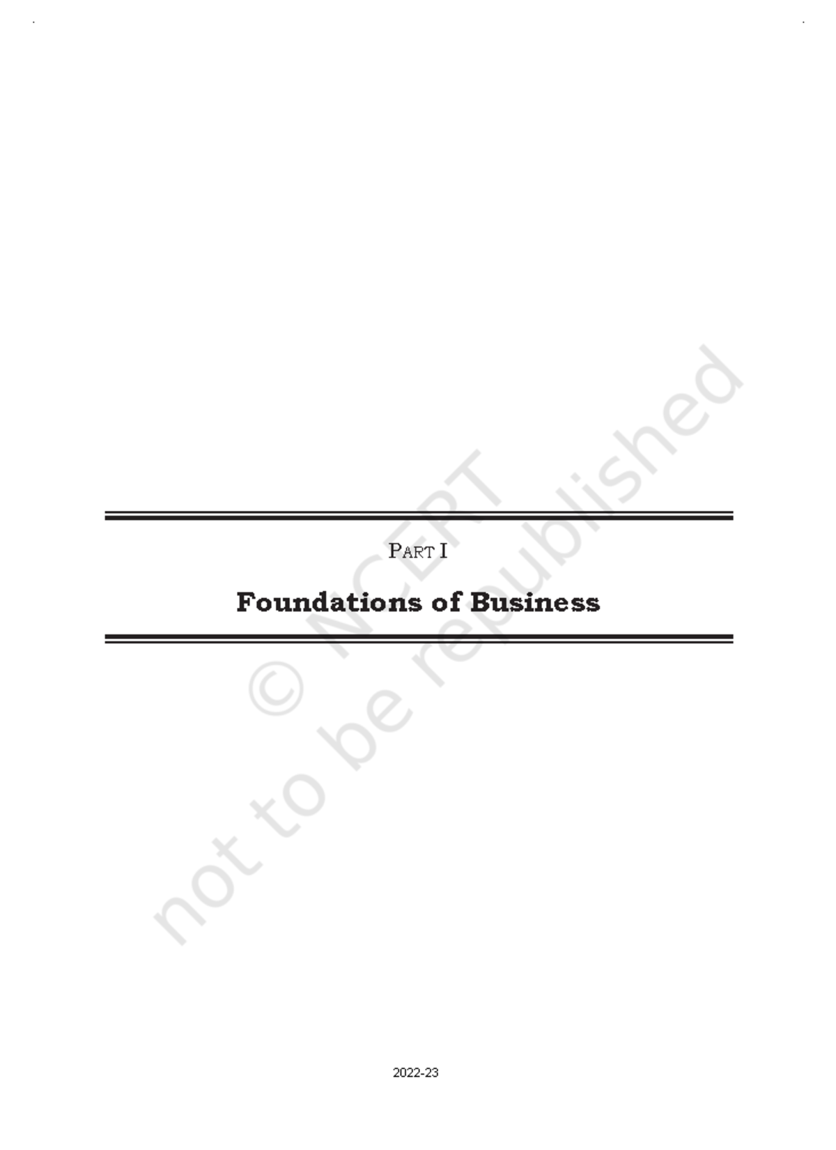 Foundation of business - Business, Trade and Commerce - Part I ...