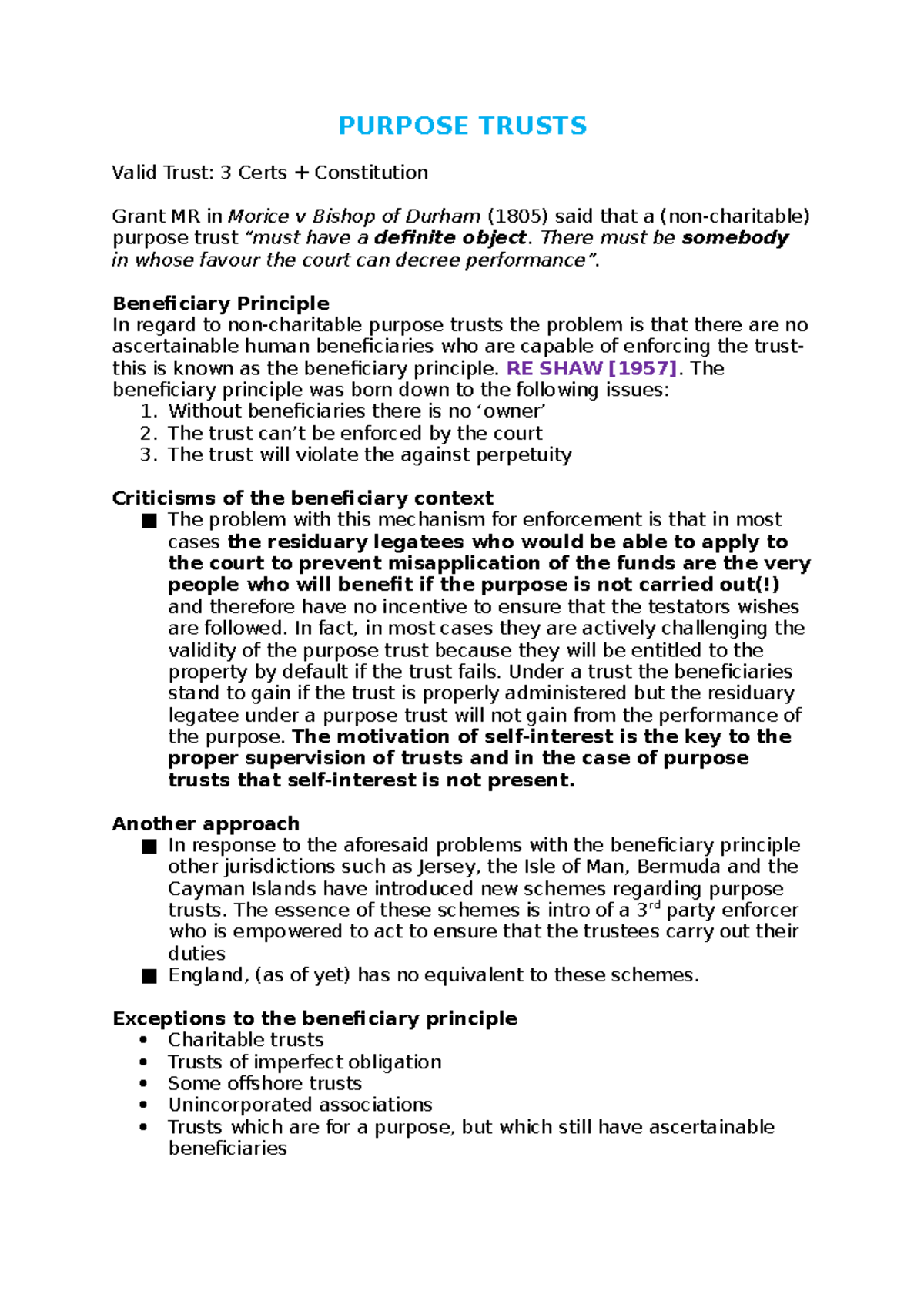 Purpose Trusts - PURPOSE TRUSTS Valid Trust: 3 Certs + Constitution ...