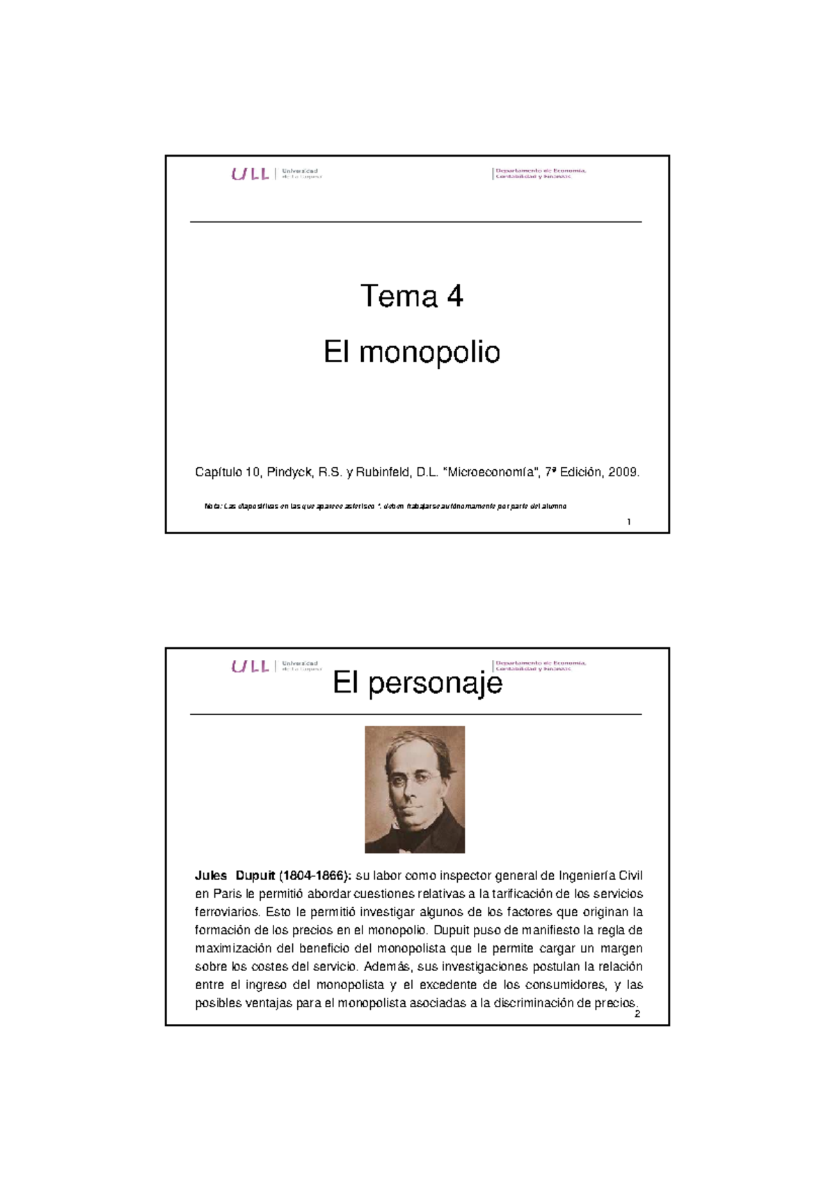 Tema 4 Micro ADE 2017-18 (2 por hoja) - Tema 4 El monopolio Capítulo 10, Pindyck, R. y Rubinfeld ...