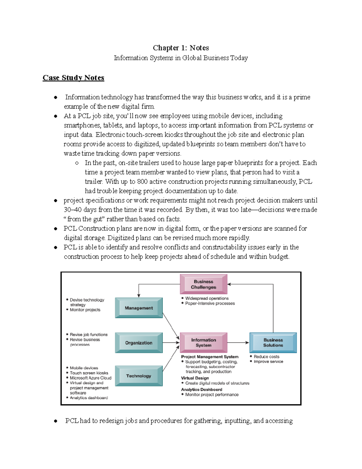 Chapter 1 notes - Information Systems in Global Business Today ...