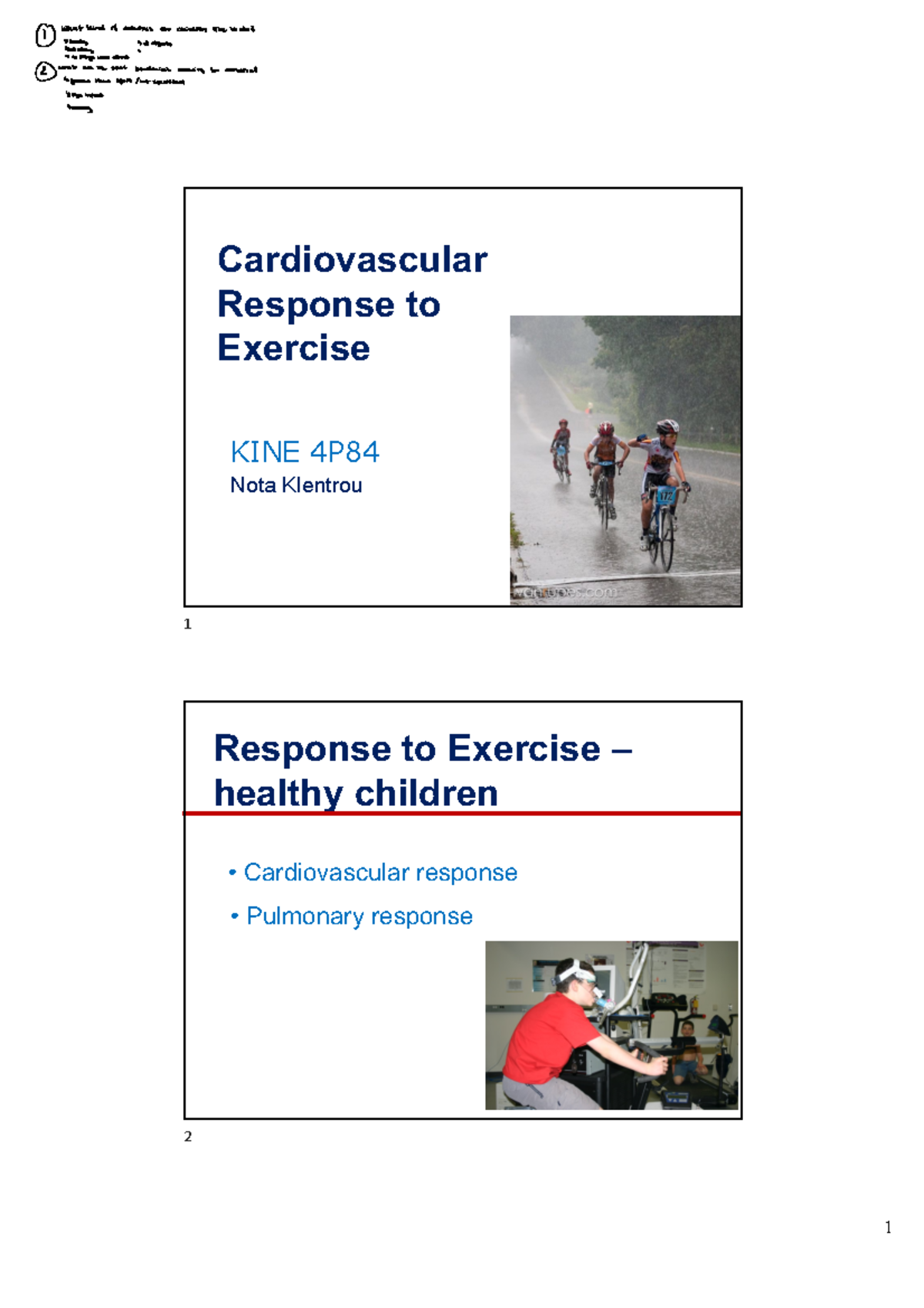 KINE 4P84 - Week 3 Lecture - !"#$%&'()#*"+ KINE 4P Cardiovascular ...