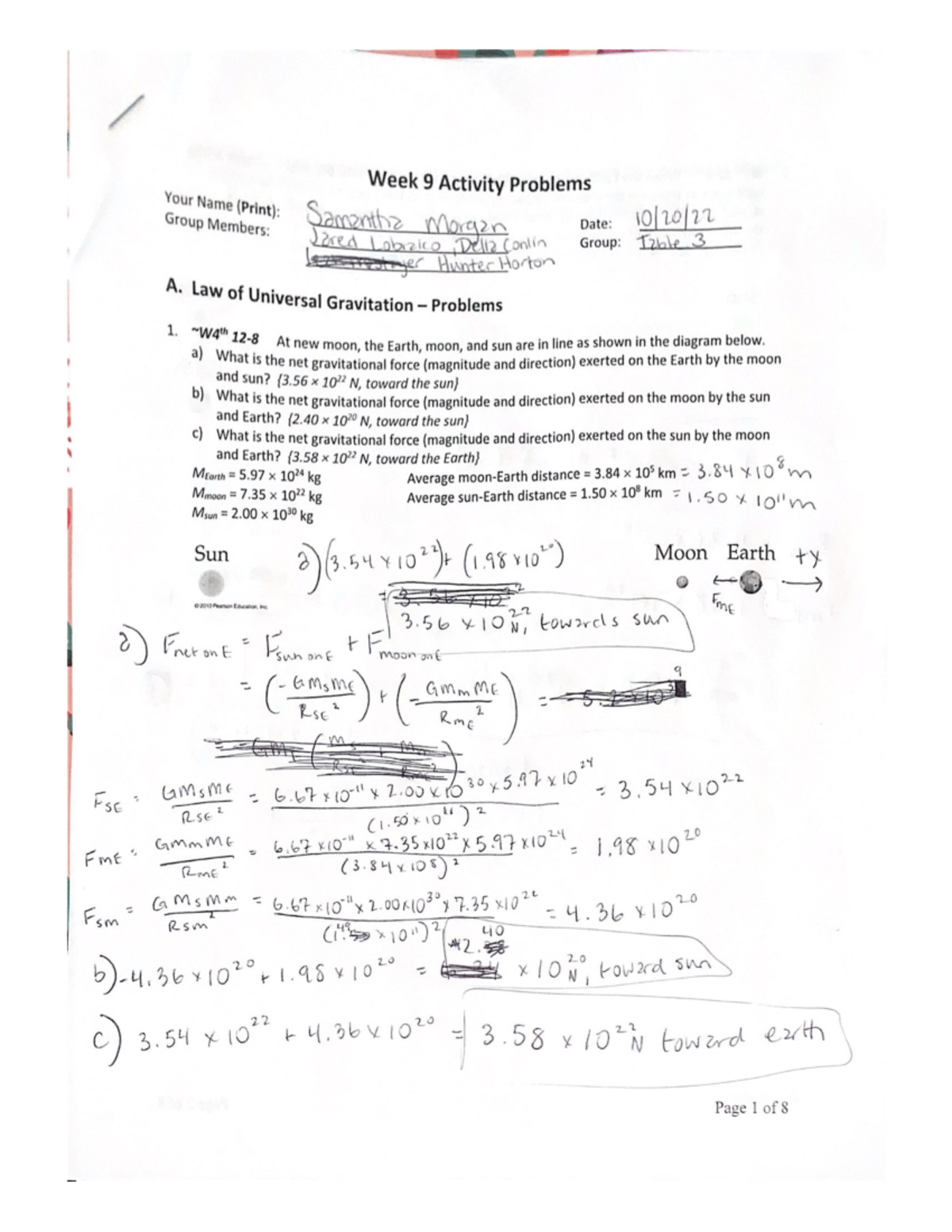 Week 9 Activity Problems - 1017 211 - Studocu