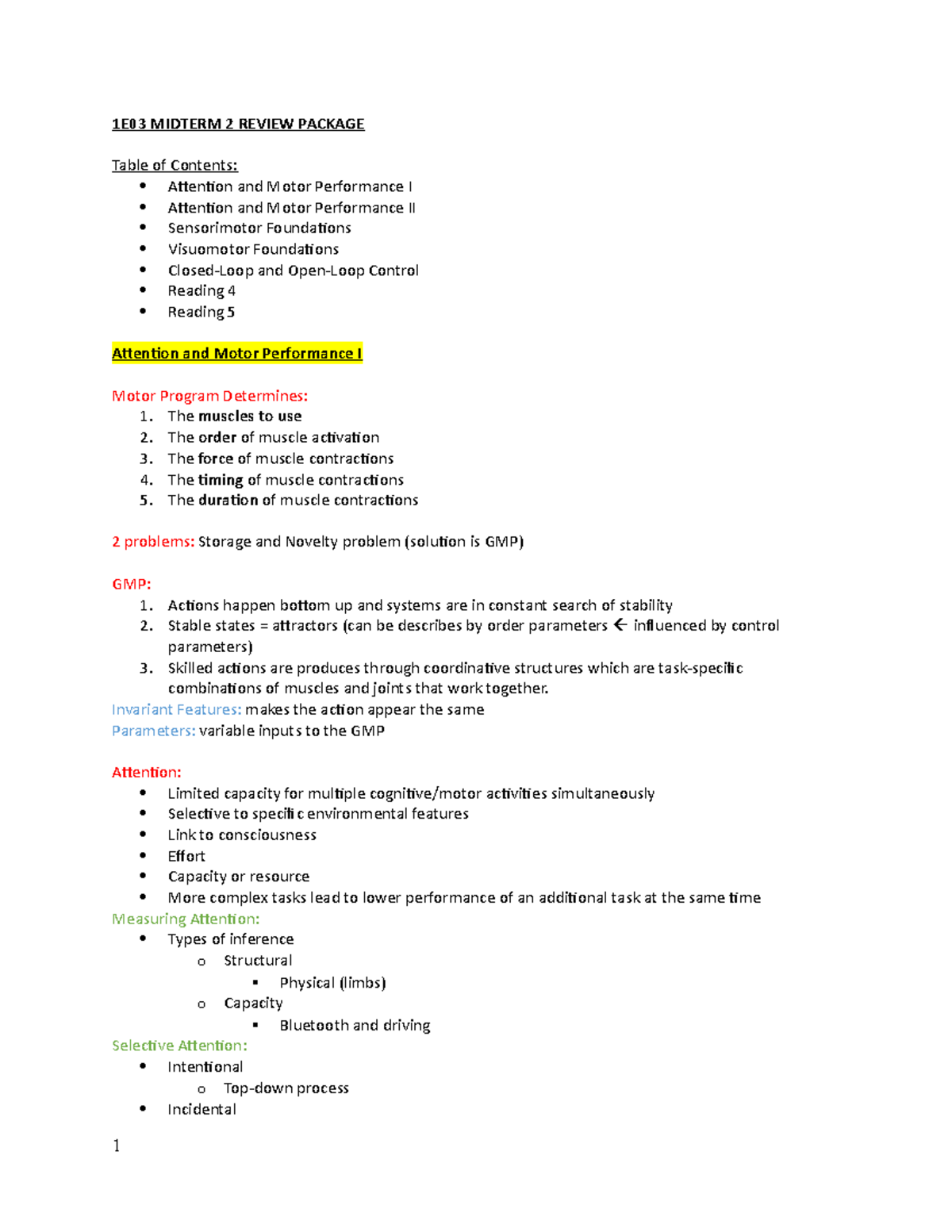 1E03 Midterm 2 Review Package - 1E03 MIDTERM 2 REVIEW PACKAGE Table of ...