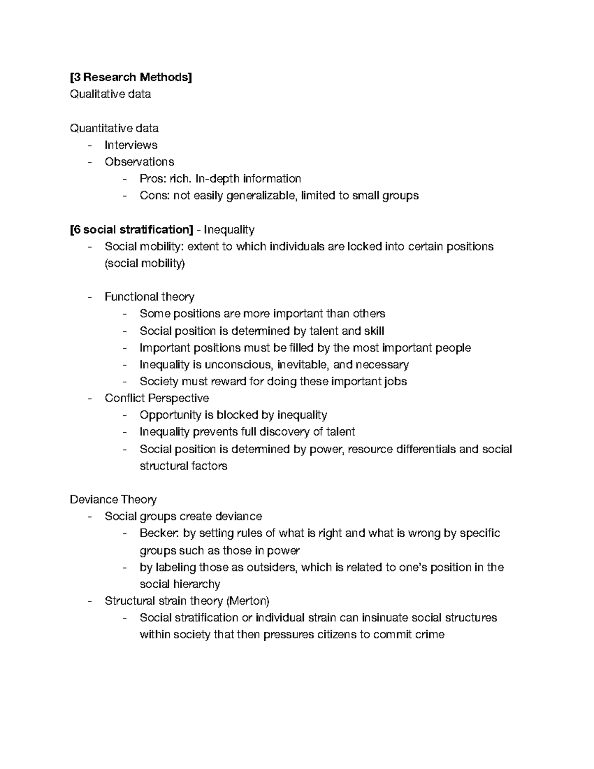 Prelim Notes - [3 Research Methods] Qualitative data Quantitative data ...