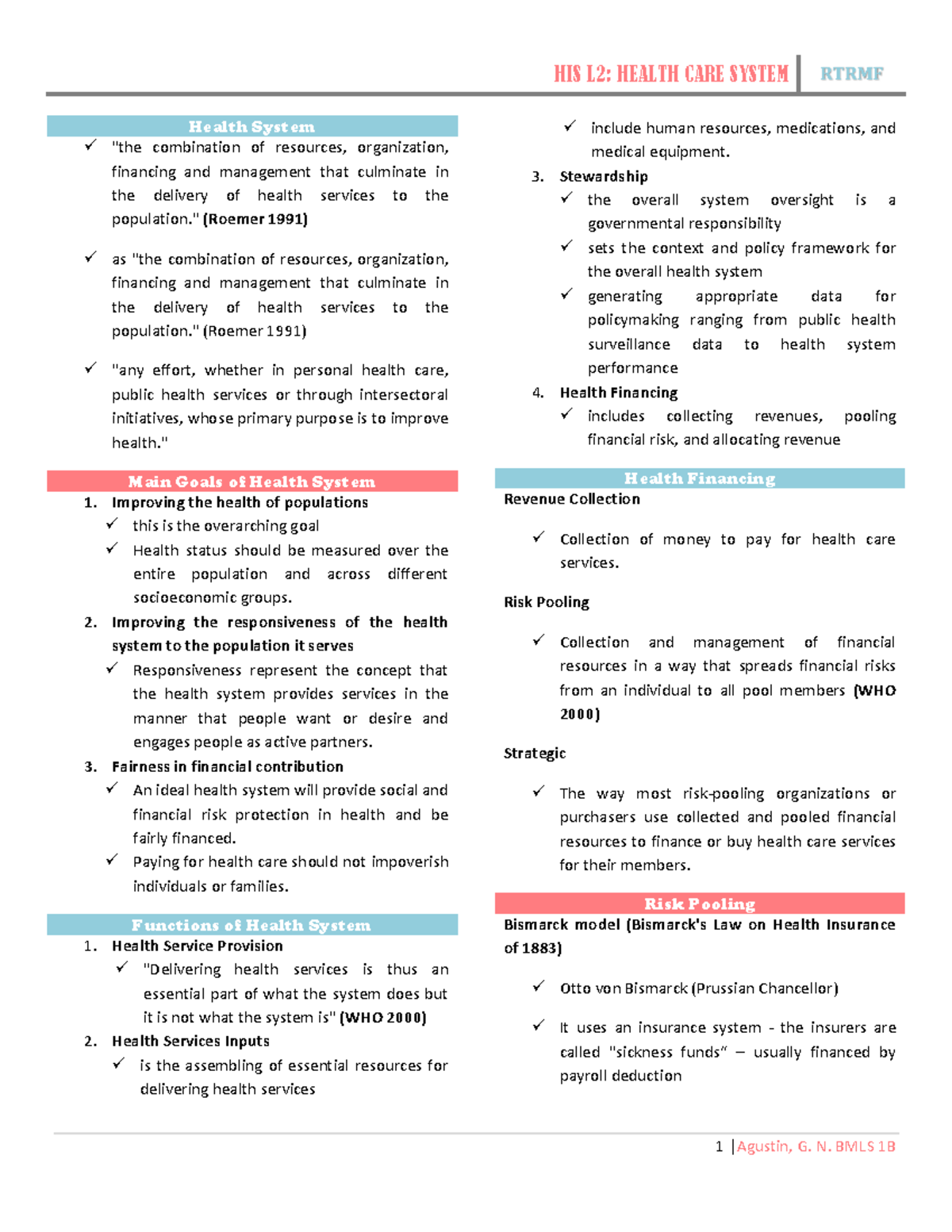 TOPIC 3 Health information system - Health System "the combination of ...