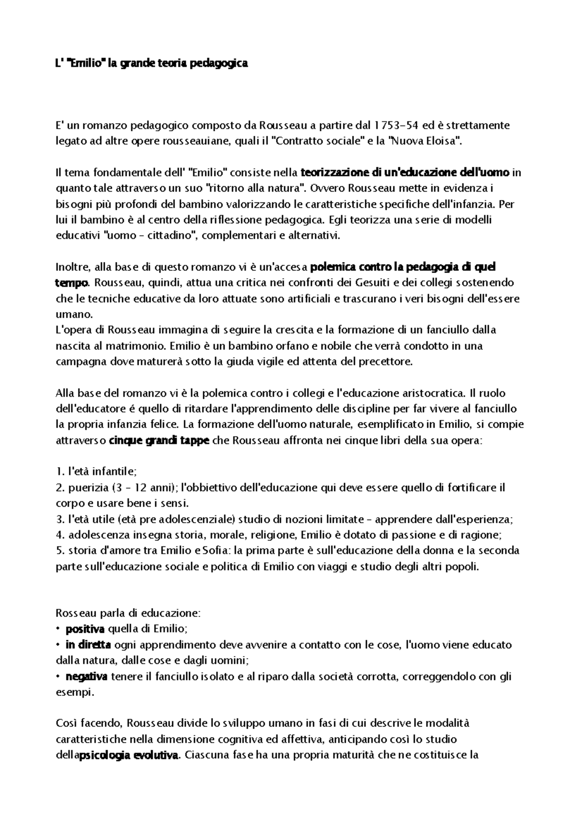 Emilio pdf - L' "Emilio" la grande teoria pedagogica E' un romanzo ...
