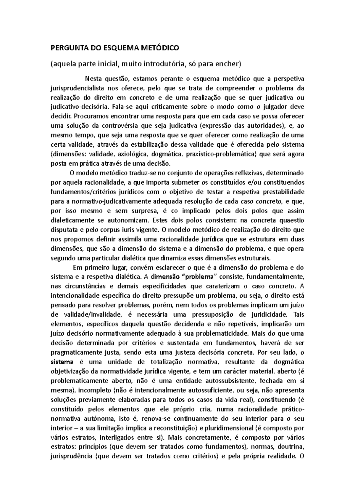 Esquema-Metódico - esquema metódico - PERGUNTA DO ESQUEMA METÓDICO ...