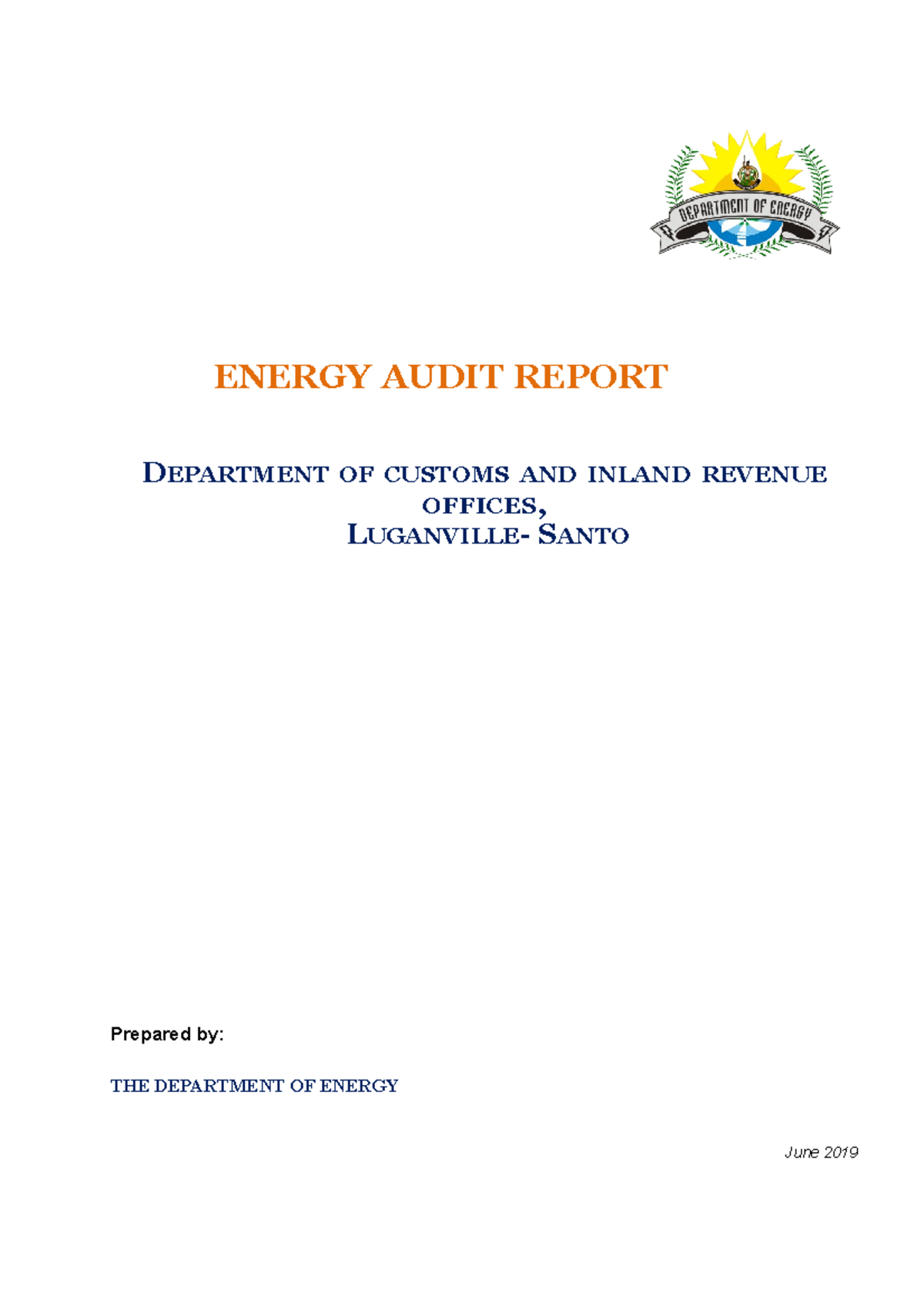 Energy Audit Report Example-1663504189 - ENERGY AUDIT REPORT DEPARTMENT ...