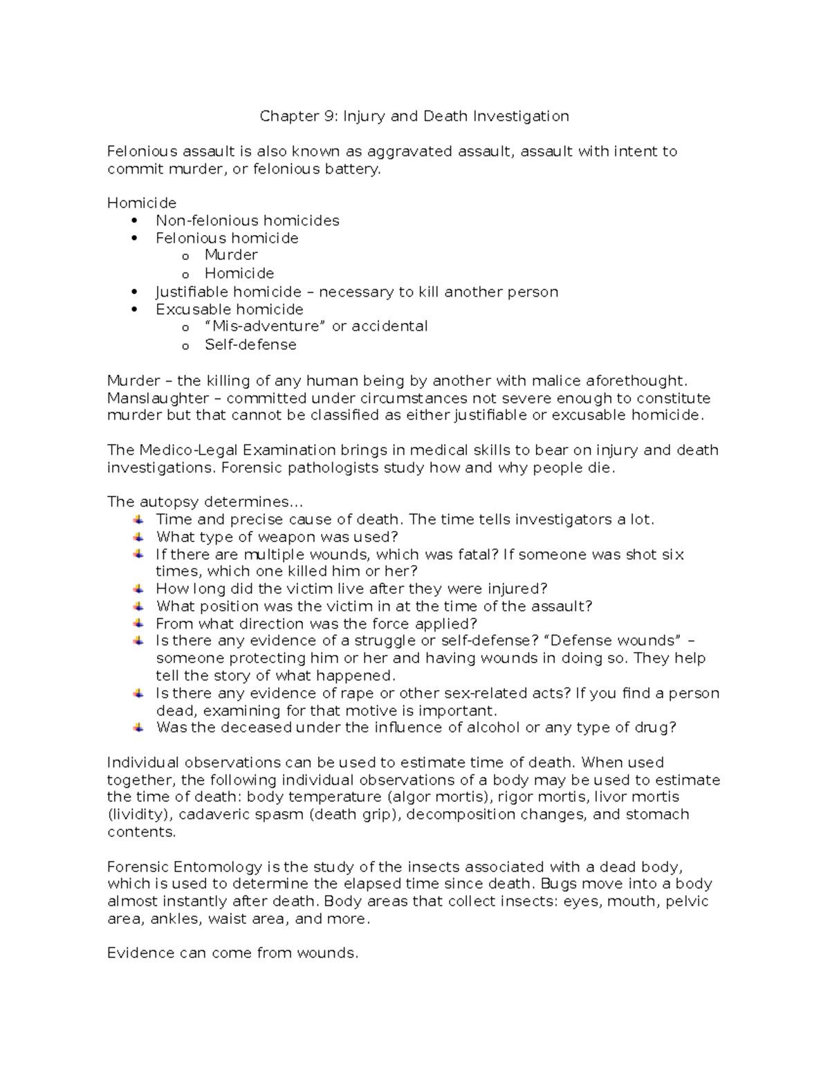 CSI Unit 3 - CSI Unit 3 - Chapter 9: Injury and Death Investigation ...