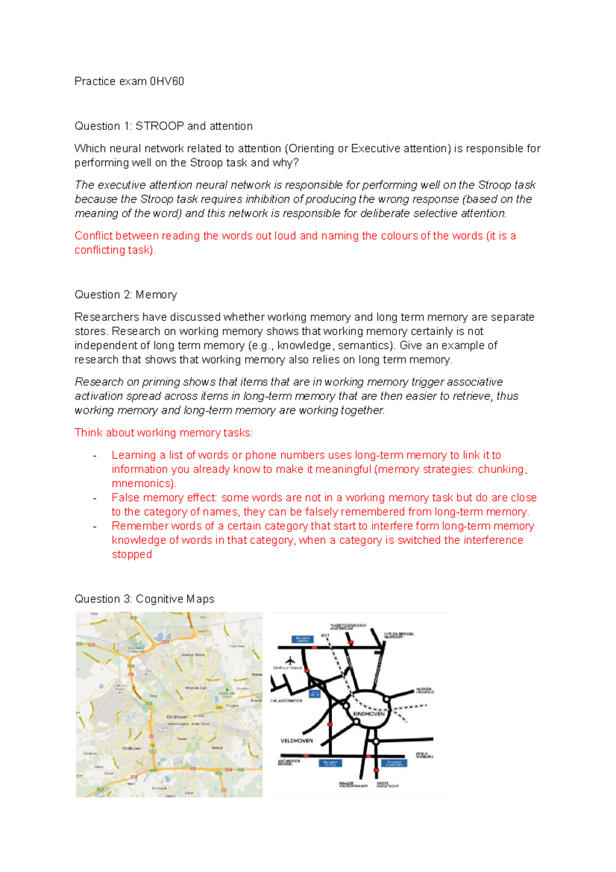 Practice exam 0HV60 - Practice exam 0HV Question 1: STROOP and ...