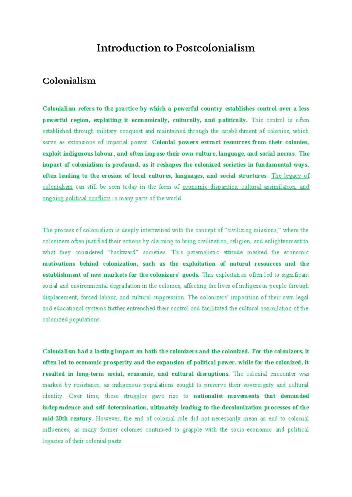 Postcolonialism - Post colonialism short notes - Introduction to ...