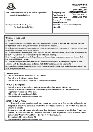 English Standard (Year 12) Module C -Billy Elliot Related Texts ...