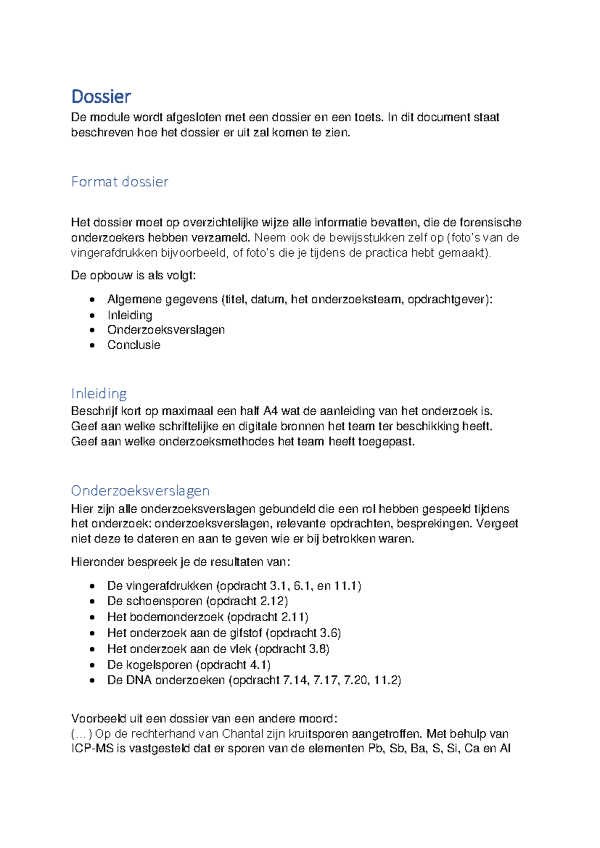 Dossierhandleiding - legt uit hoe je een dossier moet maken - Dossier ...