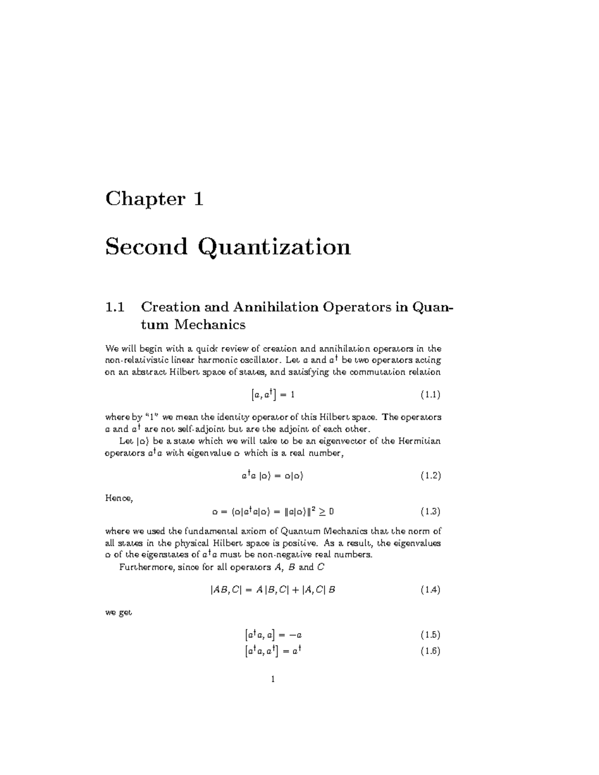 Second quantization - A capstone material - Chapter 1 Second Quantization 1 Creation and - Studocu