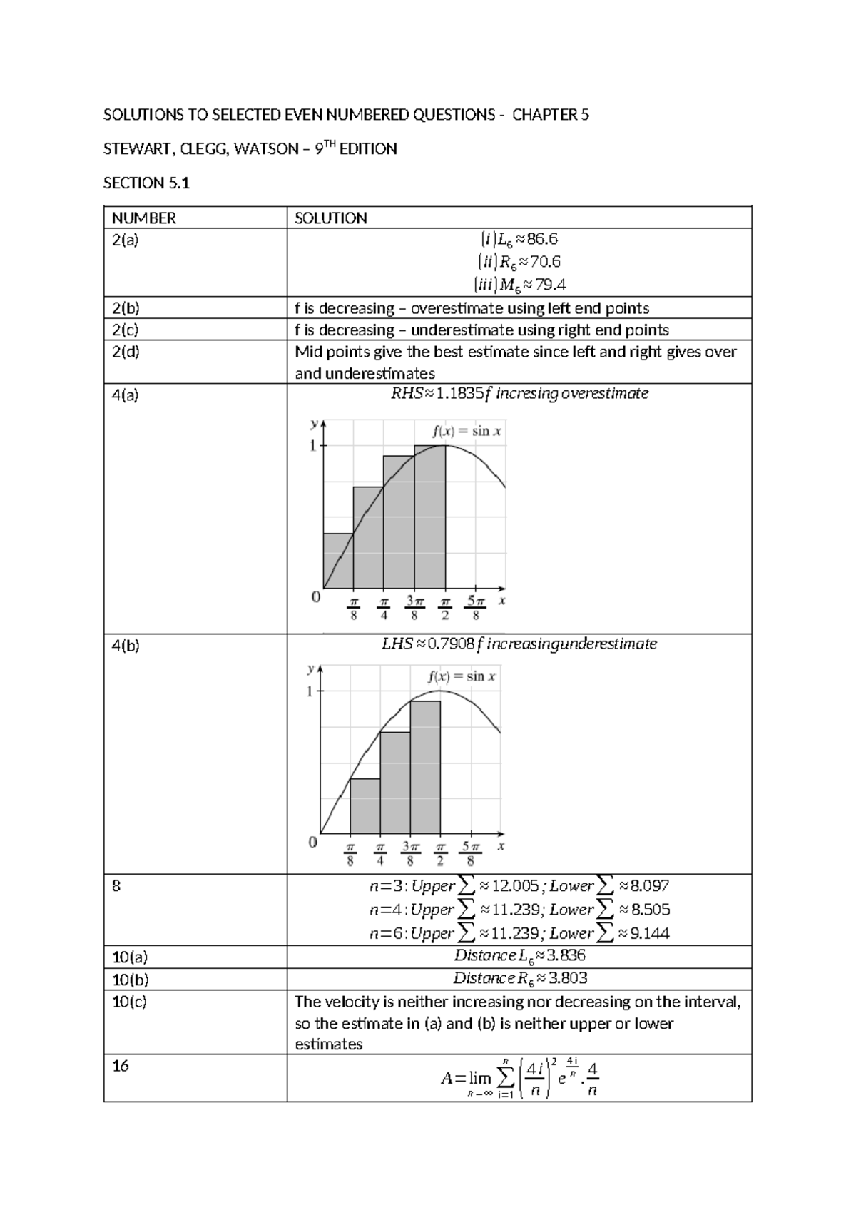 Ch 5 Solutions TO Selected EVEN Numbered Questions - SOLUTIONS TO ...