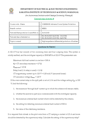 APSP CDT14 Summary 8EEE1 2022-23 - 8EEE-1 AY:2022- CDT14 - LECTURE ...
