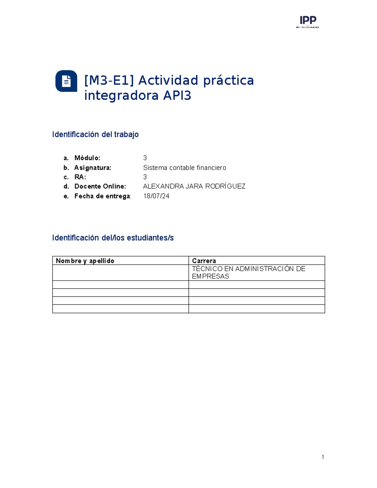 1234 - fgdfg - [M3-E1] Actividad práctica integradora API Identificación del trabajo a. Módulo ...